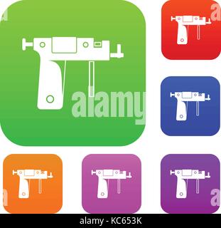 Piercing gun icon blue vector isolated Stock Vector Image & Art - Alamy