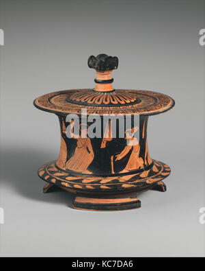 Terracotta pyxis (box), Classical, ca. 430 B.C., Greek, Attic ...