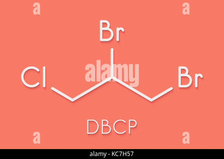 Dibromochloropropane (DBCP) soil fumigant molecule. Nematicide used in ...