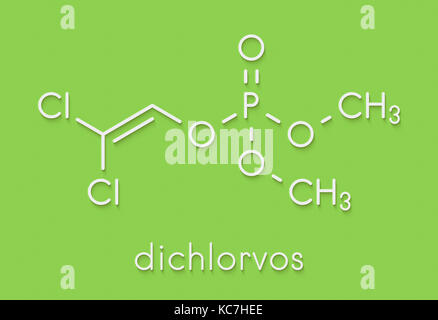 Dichlorvos organophosphate insecticide molecule. Neurotoxin pesticide ...