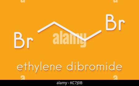 Ethylene dibromide (EDB, 1,2-dibromoethane) fumigant molecule. Stylized ...