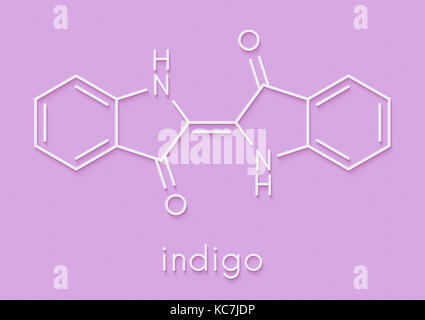 Indigotin indigo dye molecule Used to colour cotton in the production ...