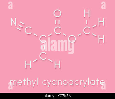 Methyl cyanoacrylate molecule, the main component of cyanoacrylate ...