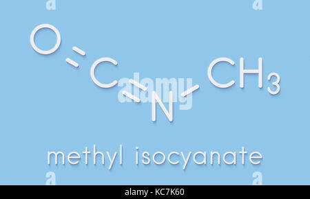 Methyl isocyanate (MIC) toxic molecule. Important chemical that was ...