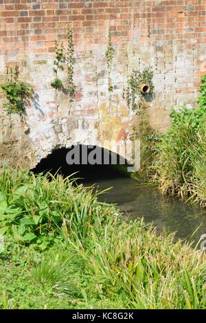 Red brick bridge over stream Stock Photo - Alamy