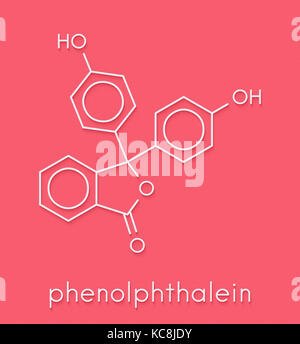 Phenolphthalein indicator molecule. Used in acid base titrations and as ...