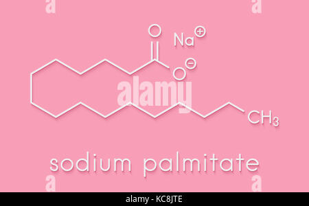 Sodium palmitate soap molecule. Prepared from palm oil by ...