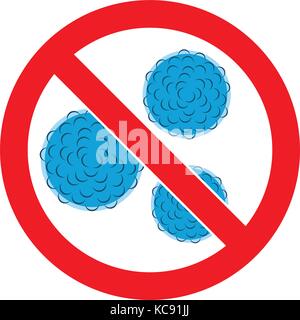 vector stop bacteria icon isolated on white background. stop virus ...