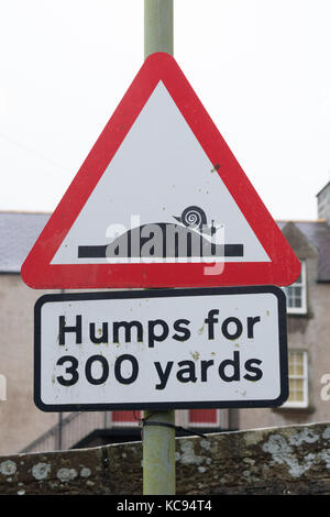 "Humps" road sign UK Stock Photo - Alamy