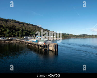 Pier at Craignure Isle of Mull Scotland and the Calmac ferry arriving ...