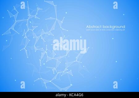 Molecule. Abstract molecular structure with particles. Scientific ...
