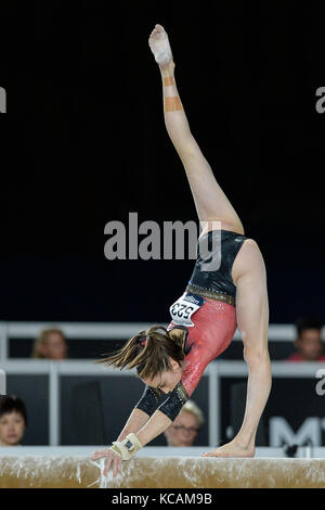 Shallon Olsen, of Canada, competes during the women's artistic ...