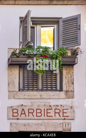 Barber in shop Rome Italy Europe Stock Photo - Alamy