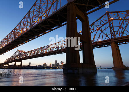 The Crescent City Connection Bridge on the Mississippi river Stock ...