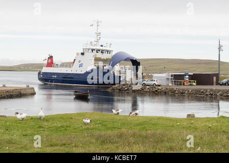The Yell, Unst ferry at Gutcher, Shetland, Scotland, UK Stock Photo - Alamy
