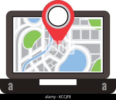laptop application technology navigation pin map Stock Vector Image & Art - Alamy