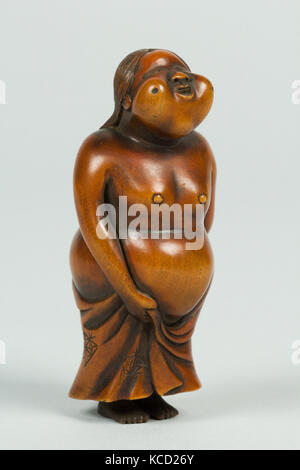 Netsuke of Female Figure, 19th century, Japan, Wood, ivory, H. 2 1/4 in ...