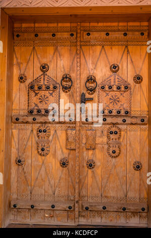 Traditional wood door carvings, Riyadh Province, Saudi Arabia Stock ...
