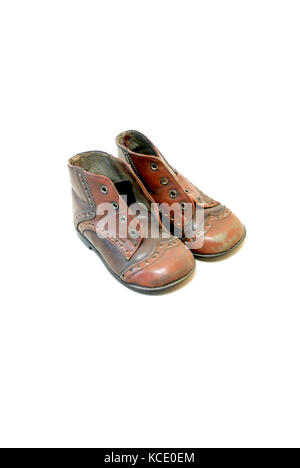 Old child shoes from 1971, picture of a Stock Photo - Alamy