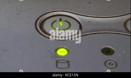 Dirty and dusty switch button (On/Off) on a laptop Stock Photo - Alamy