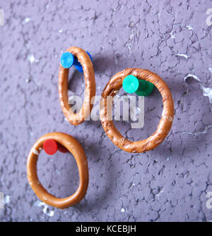 Picture of a ring crackers on a blue background Stock Photo - Alamy