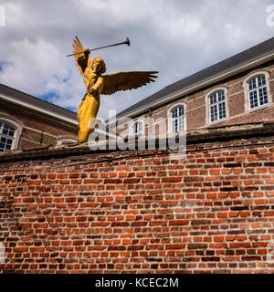 Statue of one of the Seven Angels of the Apocalypse wearing a gas mask ...