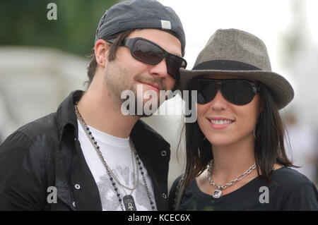 Bam Margera & wife Melissa Rothstein portrait at the 2007 Vans Warped ...