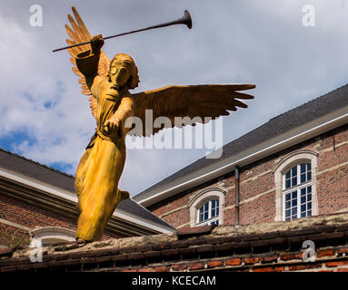 Statue of one of the Seven Angels of the Apocalypse wearing a gas mask ...