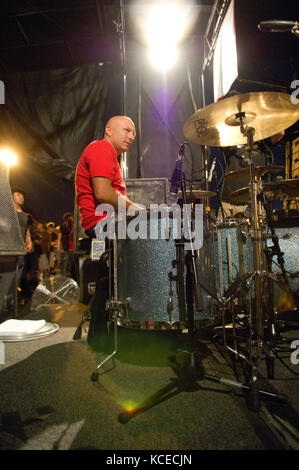 George Schwindt of Flogging Molly performs at the 2007 Vans Warped Tour ...