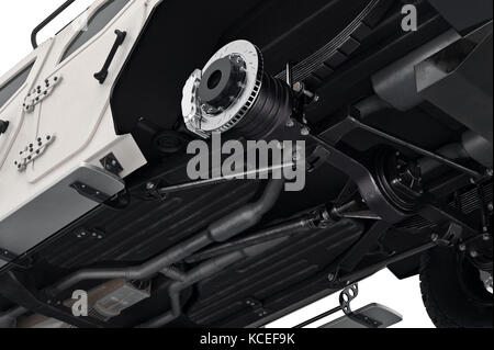Suv car suspension, bottom view Stock Photo - Alamy