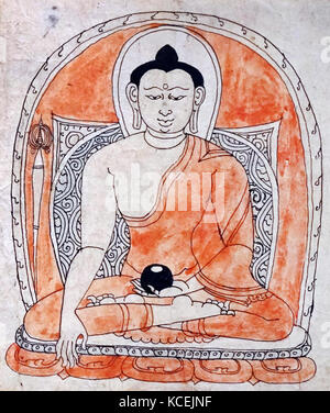 Consecration Drawing depicting the Gautama Buddha, also known as ...