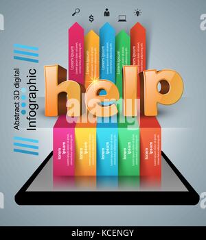 Help 3d business infographics Stock Vector Image & Art - Alamy