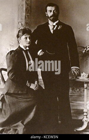 Tsar Nicholas II and empress Alexandra in coronation robes, Russia 1894 ...