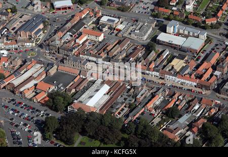 An aerial view of Northallerton, North Yorkshire, UK with Friarage ...