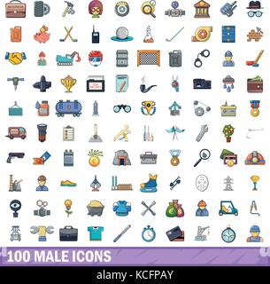 100 male icons set, cartoon style Stock Vector Image & Art - Alamy