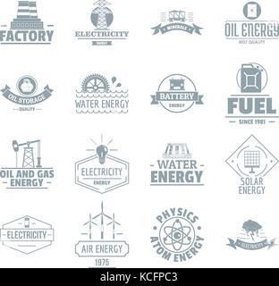 Energy sources logo icons set, simple style Stock Vector Image & Art ...