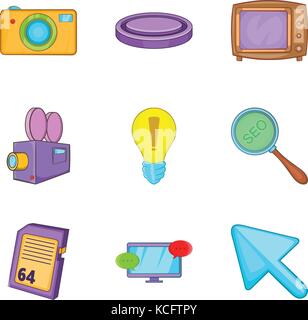 Screening icons set, cartoon style Stock Vector Image & Art - Alamy