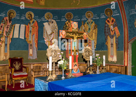 Sanctuary of melkite cathedral front view Stock Photo - Alamy