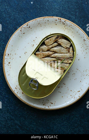 Canned smoked fish Stock Photo - Alamy