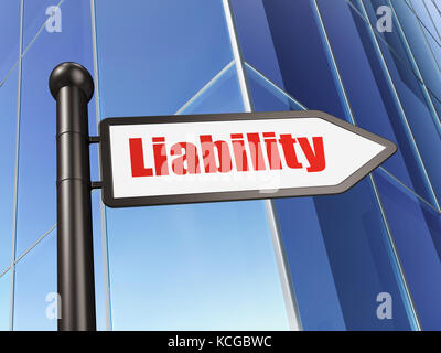 Insurance concept: Liability on road sign background Stock Photo - Alamy