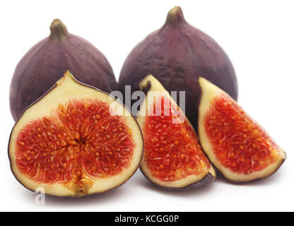 Fresh organic common figs over white background Stock Photo - Alamy