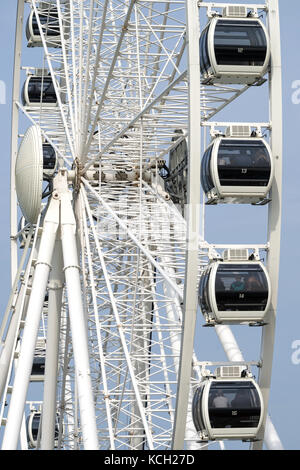 White ferris wheel against blue sky Stock Photo - Alamy