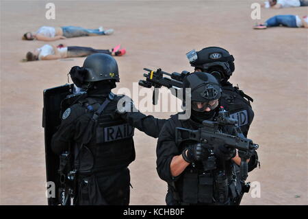 RAID (elite police unit, special forces) trains at its headquarters in ...