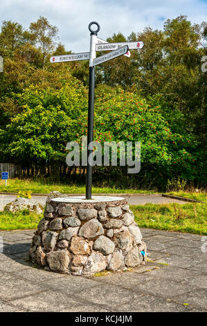 Signpost in a Scottish road Stock Photo - Alamy