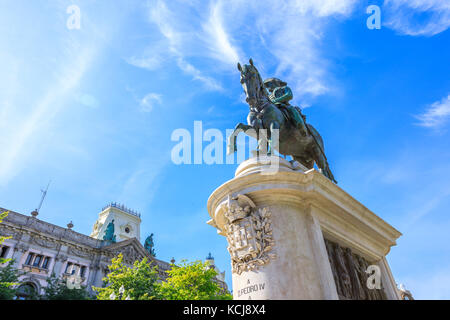 The bronze statue of Dom Pedro IV (King of Portugal and Emperor of ...