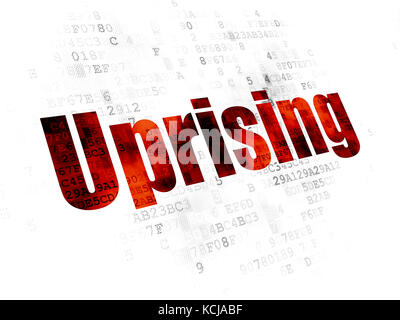 Political concept: Uprising on Digital Data Paper background Stock ...