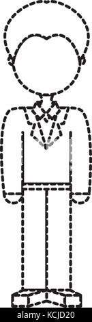 flat line man sticker over white background vector illustration Stock ...