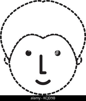 flat line uncolored man sticker over white background vector ...