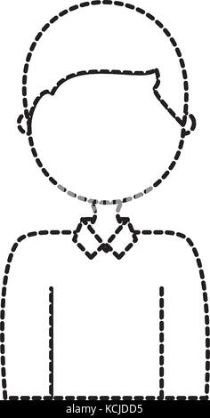 flat line uncolored man sticker over white background vector ...