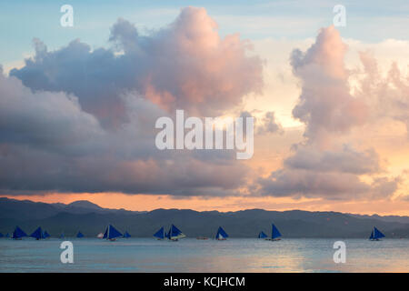 View of Panay from Boracay Island, Philippines, Boracay, Visayas ...